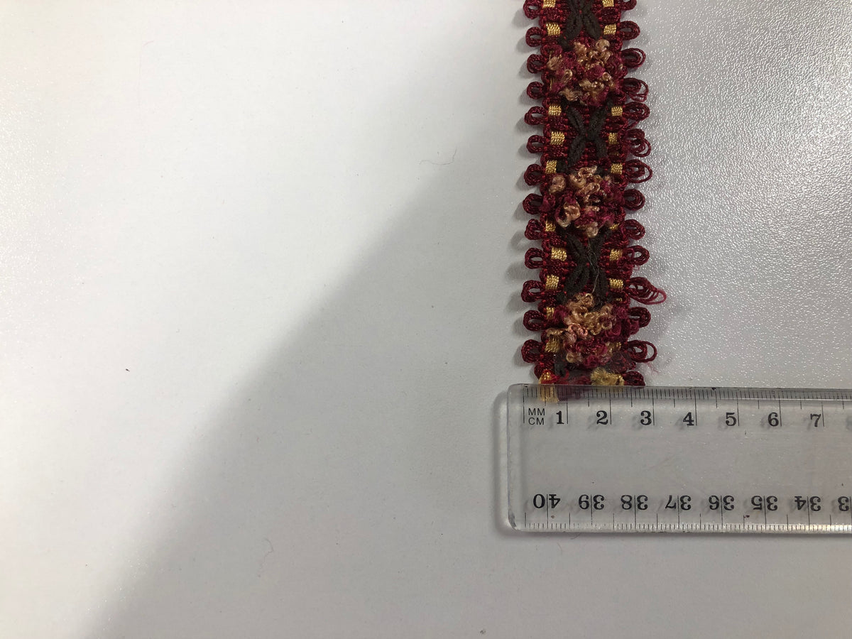 Burgundy , Brown & Gold Textured Braid Trim – Fabric Muse
