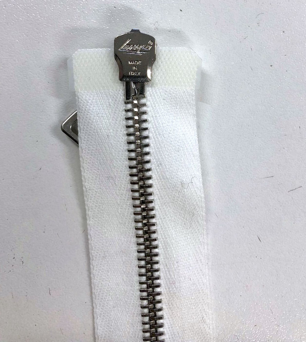 90cm Open-ended Zipper, White with Silver Hardware – Fabric Muse