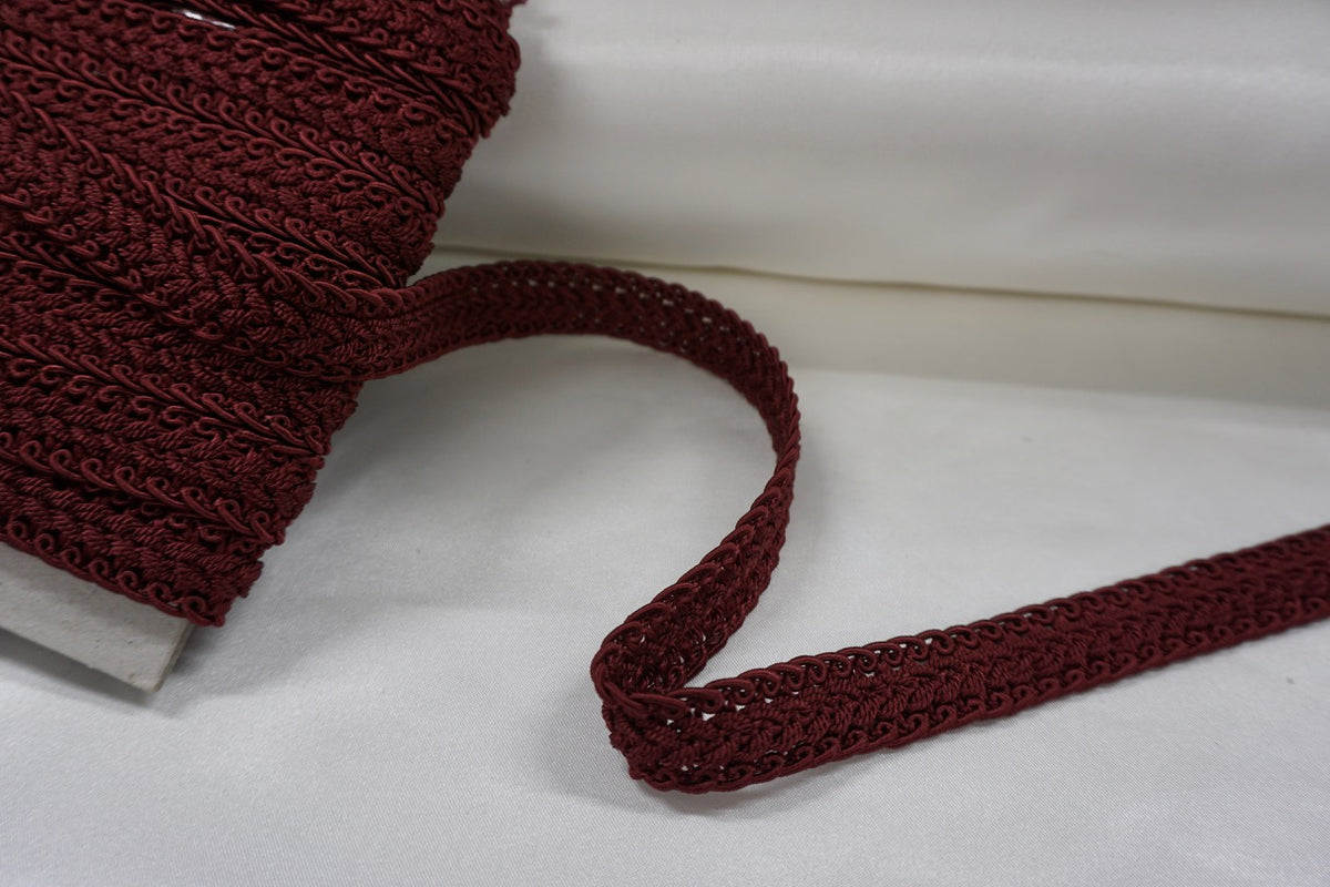 LAST 2 PIECES: 2.9mt & 1.2mt Burgundy Red Corded Braid Trim – Fabric Muse