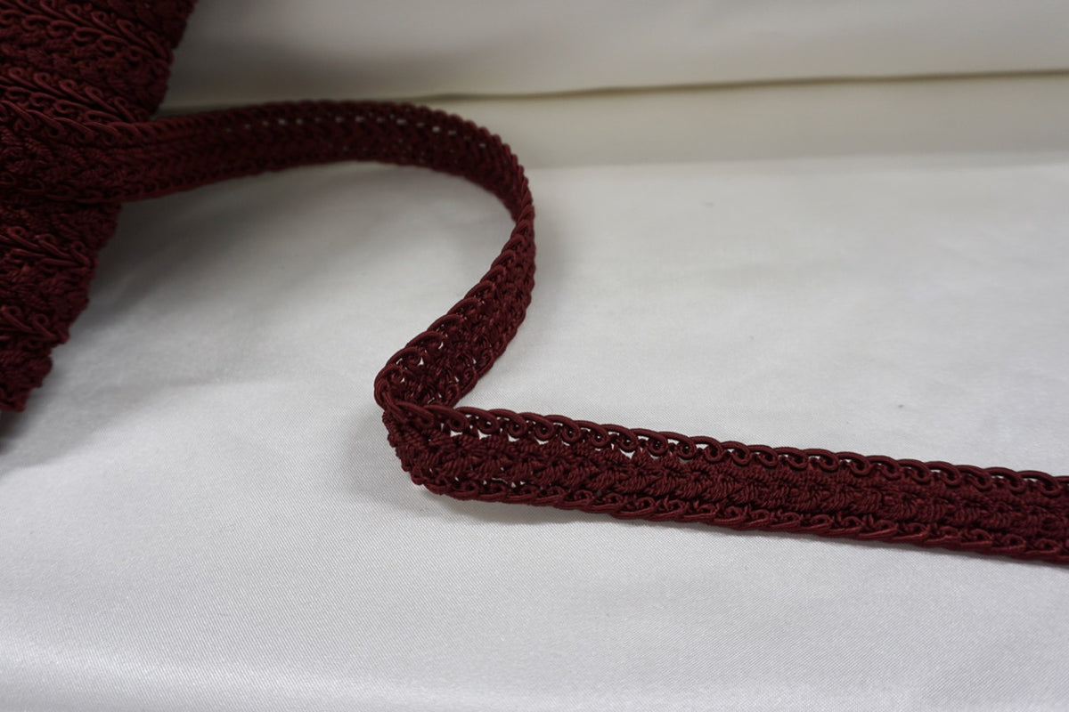 LAST 2 PIECES: 2.9mt & 1.2mt Burgundy Red Corded Braid Trim – Fabric Muse