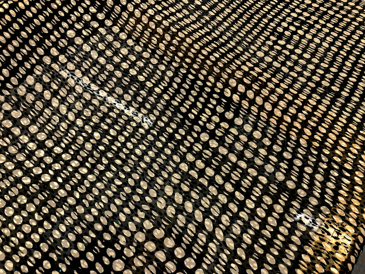 Clipped Devorè, Spot Print Chiffon, Beige & Black – Fabric Muse