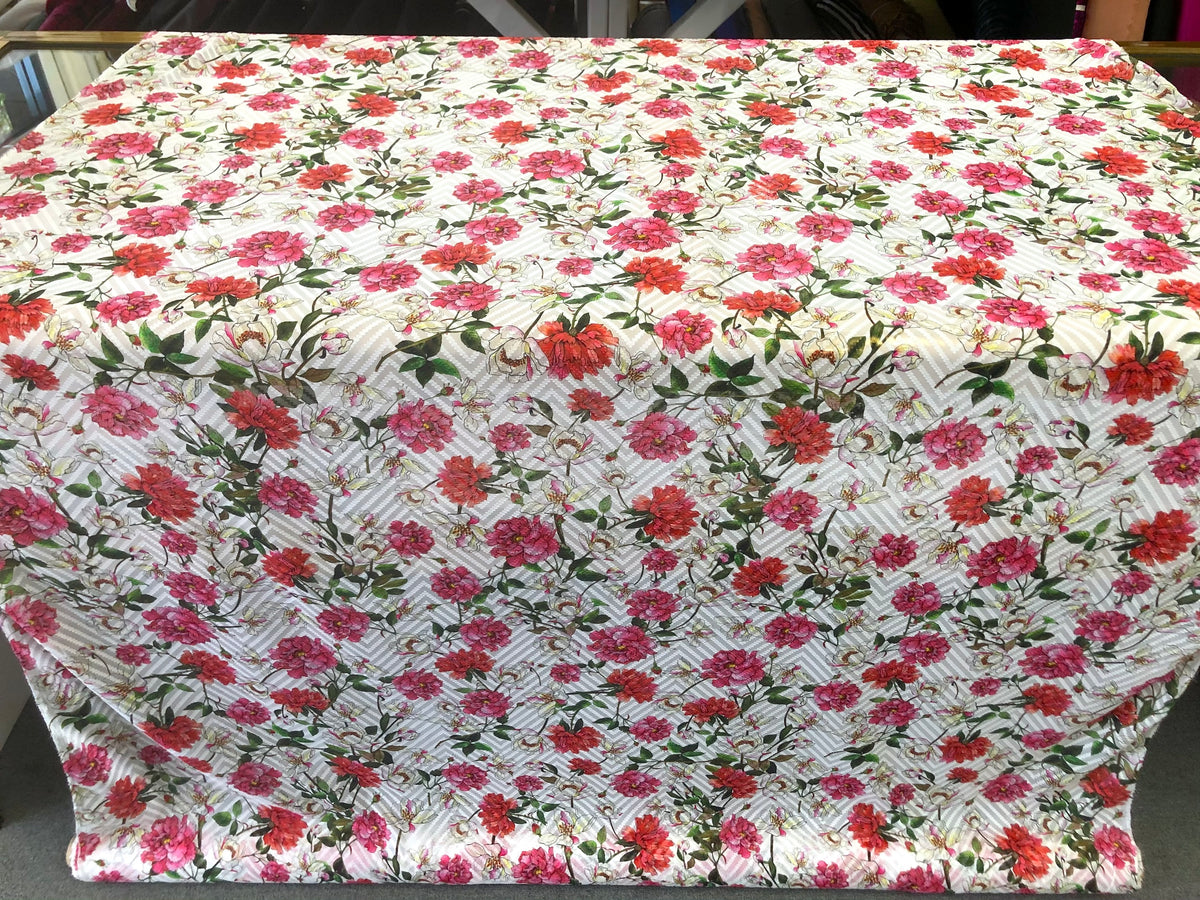 Peony Print on Clipped, Semi-sheer Devorè – Fabric Muse