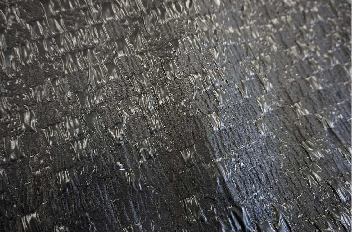 Italian Designer Cloquè Jacquard, Black – Fabric Muse