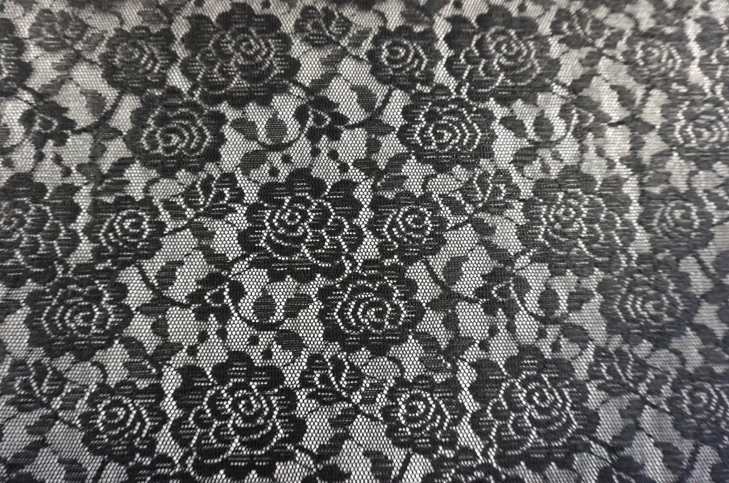 Black Rose Lace Fabric